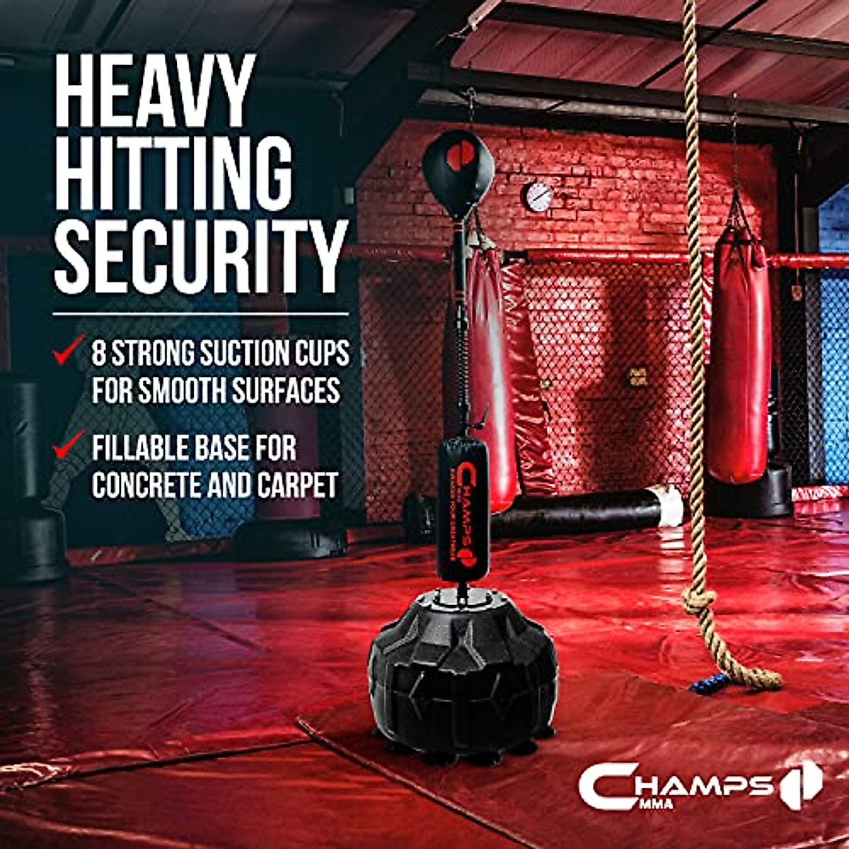 Cobra Reflex Bag – Advanced Reflex Punching Bag with Ultra-Fast Bounceback to Increase Speed, Reflexes, and Stamina – Adjustable-Height Boxing Bag with Stand and Secure Suction Cups