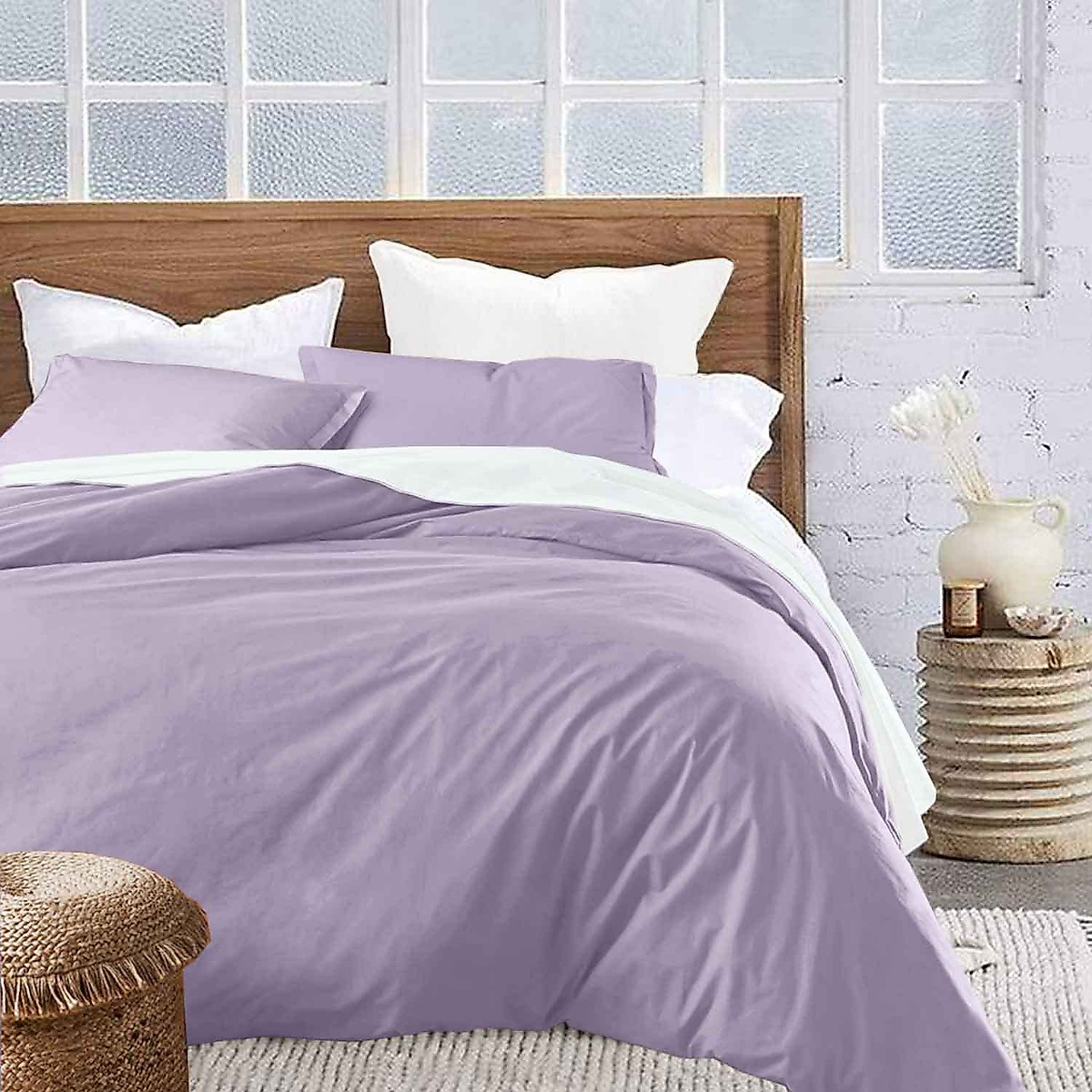 Light Purple Comforter Set Queen Size, 3 Piece Lavender Aesthetic Modern Bedding Set - Soft & Lightweight All Season Microfiber Down Alternative Bed Comforter with 2 Pillow Shams for Women Girls
