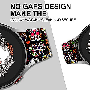 AMCUTE Compatible with Samsung Galaxy Watch 4 Bands,No Gap Comfortable Silicone Band Replacement Strap Compatible for Galaxy 2021 Watch4 Classic 46mm/Classic 42mm/Watch 4 40mm 44mm Men Women (Colored Skull)