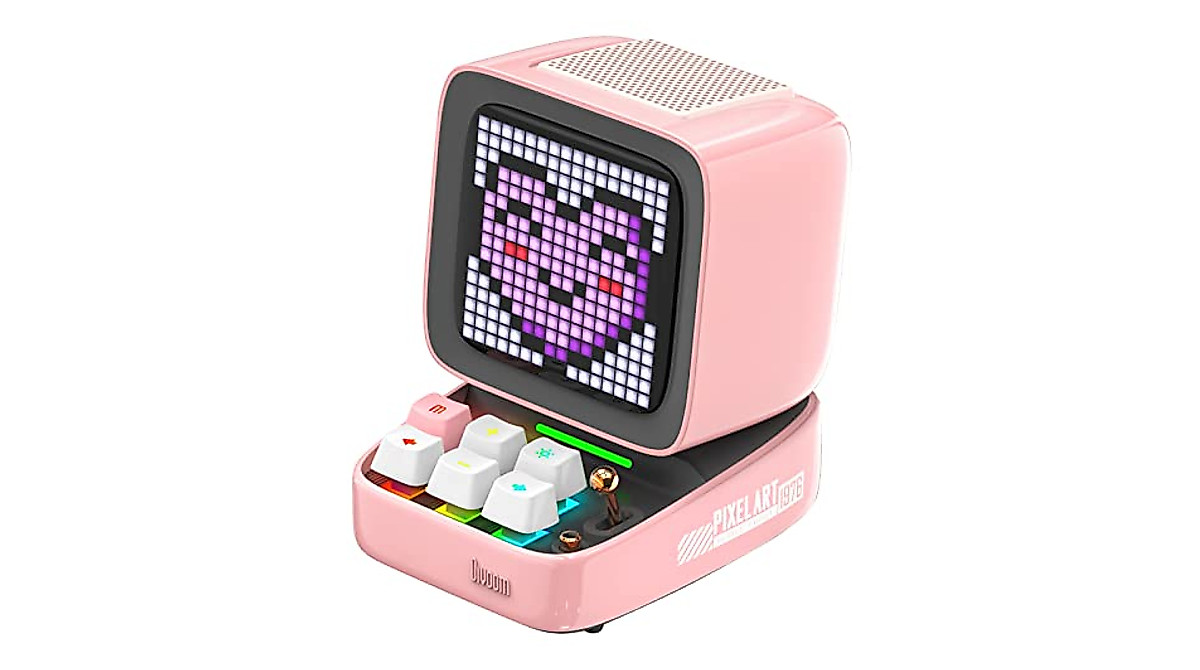 Divoom Ditoo Pink Retro Pixel Art Bluetooth Speaker & LED