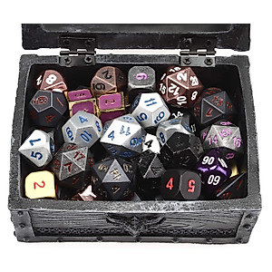 Forged Dice Co. Deluxe Dragon Dice Storage Box with Custom Foam Insert - Holds up to 6 Sets of Polyhedral Dice or 42 Individual Dice - Treasure Chest for Dungeons And Dragons Dice - Great DnD Gifts