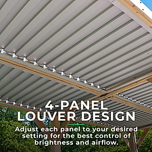 Yardistry 10 x 20 Meridian Wood Room with Louvered Roof