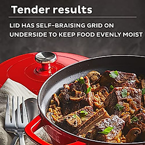 Instant Pot, 6-Quart 1500W Electric Round Dutch Oven, 5-in-1: Braise, Slow Cook, Sear/Sauté, Cooking Pan, Food Warmer, Enameled Cast Iron, Free App With 50 Recipes, Perfect Wedding Gift, Red