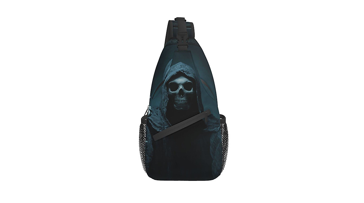 DZUAIKIT Sling Backpack Grim Reaper Reaching Print Crossbody Shoulder ...