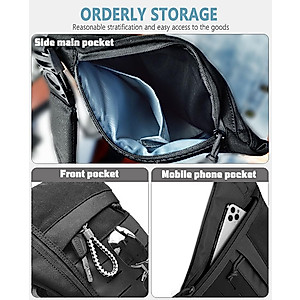 WCALULEG Tactical Crossbody Sling Bag for Men Women Anti-Theft CCW Sling Bag EDC Carry (Black Camo)