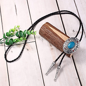 Jstyle 4Pcs Bolo Tie for Men Western Cowboy Leather Necktie Halloween Costume Accessories for Men Women