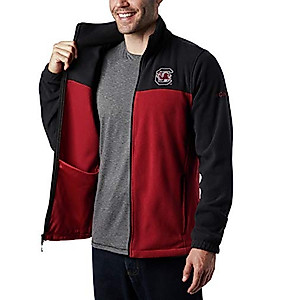 Columbia NCAA South Carolina Fighting Gamecocks Men's Collegiate Flanker III Fleece Jacket, Medium, SC - Black/Beet