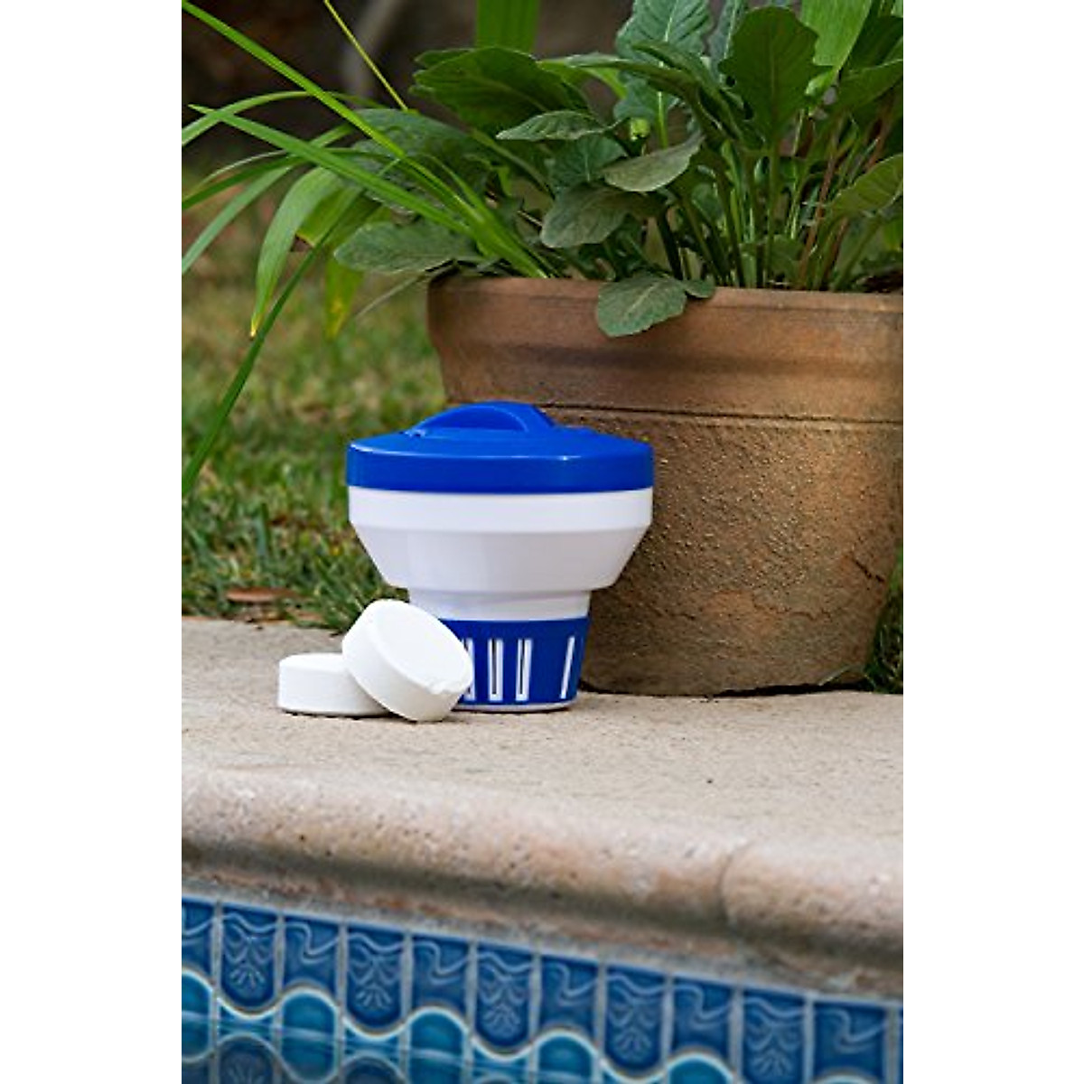 Poolmaster 32155 Floating Swimming Pool Chlorine and Bromine Dispenser, Large, Blue