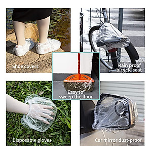 100 PCS Shower Cap Disposable, Dalabeng Bath Caps Large Thick Clear Plastic Elastic Hair Bath Caps For Women Kids Girls, Travel Spa, Hotel and Home Use, Hair Solon…