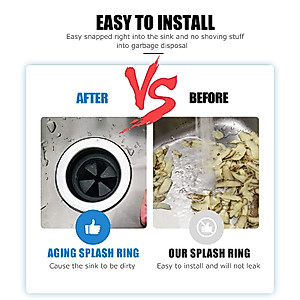 Garbage Disposal Splash Guards, 2-Pack 3 1/8" Sink Baffle Food Waste Disposer Drain Splash Guard Collar Quiet Collar Cover EPDM Rubber Drain Plugs Insert Parts for Waste King, Whirlaway, GE Disposer