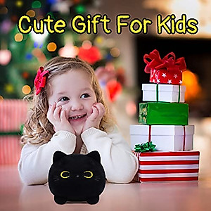 MUFEIRUO Black Cat Plush Black Cat Stuffed Animals Plush Toy, Kawaii Black Cat Pillow Plush Cat Plushie Stuffed Black Cat Toys, Cute Small Stuffed Animal Cat for Kids Birthday Home Decoration