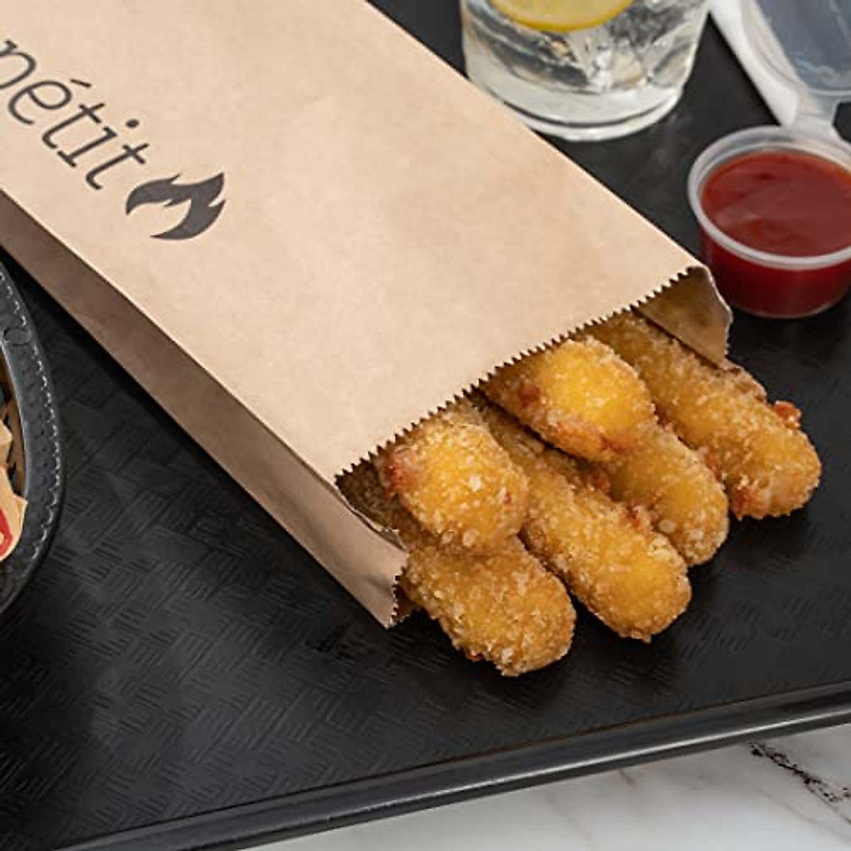 Restaurantware Bag Tek 4.5 x 11.6 Inch Foil Food Bags 100 Pint Size Hot Dog Wrappers - Greaseproof Non Vented Kraft Paper Hot Food Wraps Disposable For To Go Meals