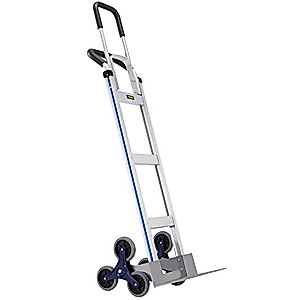VEVOR Stair Climbing Cart, 550 lbs Load Capacity, Aluminum Hand Truck Dolly with Dual Handles, Integrated Frame & Nonslip Rubber Wheels, Multipurpose Stair Climber for Warehouse Shopping Airport