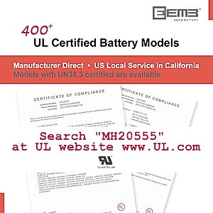 EEMB Lithium Polymer Battery 3.7V 1200mah 803048 Lipo Rechargeable Battery Pack with Wire JST Connector for Speaker and Wireless Device- Confirm Device & Connector Polarity Before Purchase