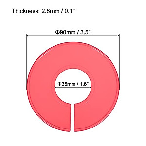 PATIKIL Clothes Dividers 20 Pack Blank Clothing Rack Size Sorting Reusable Wardrobe Round Hanger Separator, Red