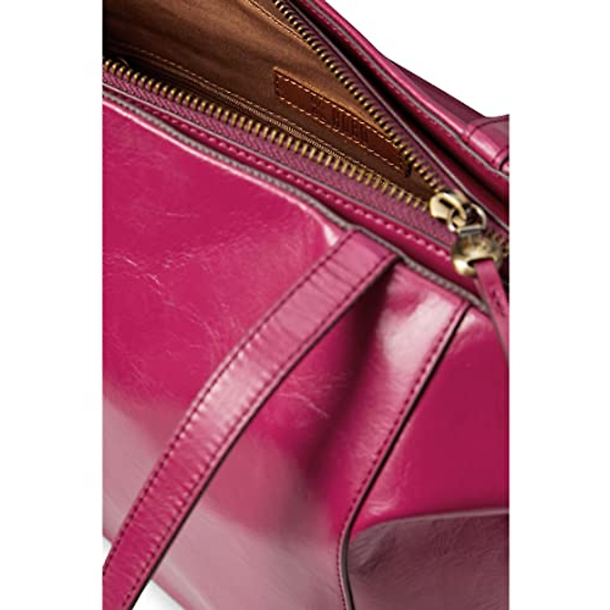 HOBO Haven Tote for Women - Leather Construction with Top Handles, Cotton Lining, Zippered Closure, and Stylish Tote Fuchsia One Size One Size