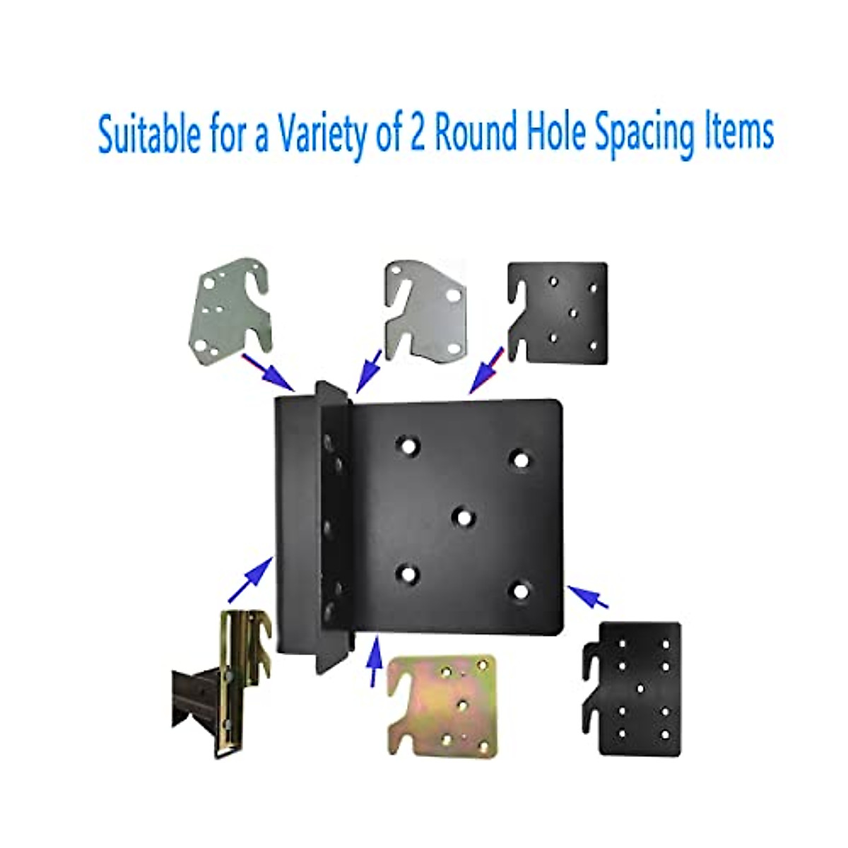 Bed Frame Bed Post Double Hook Slot Hardware Attachment Bracket for Wooden Bed-Set of 2