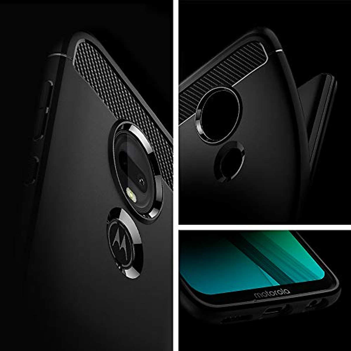 Spigen Rugged Armor Designed for Moto G7 Case/Designed for Moto G7 Plus Case (2019) - Matte Black