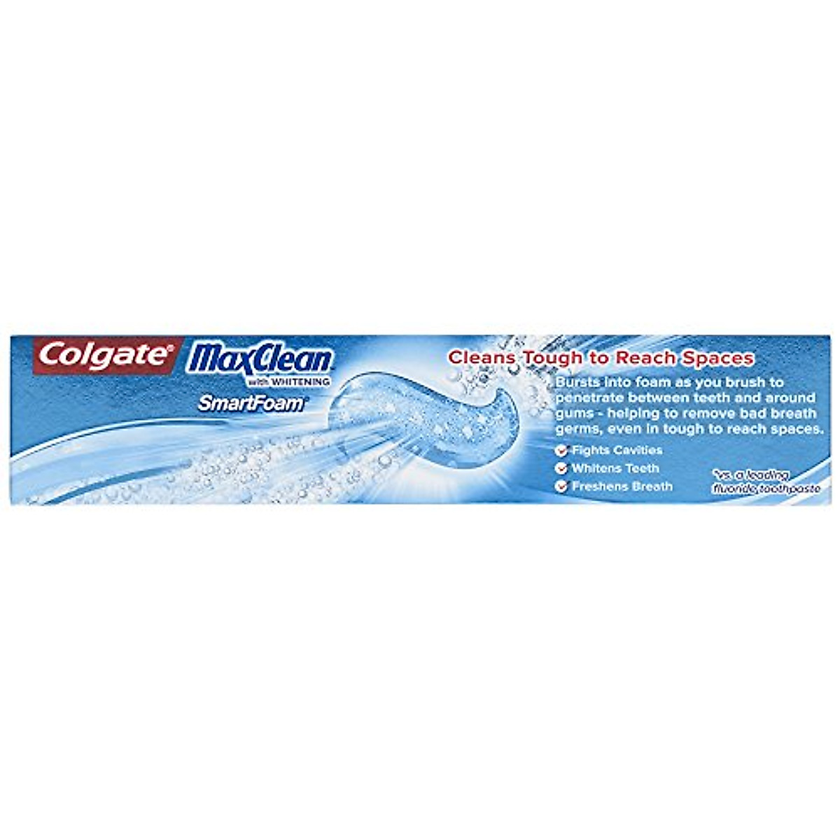 Colgate Max Clean Whitening Foaming Toothpaste with Fluoride, Effervescent Mint, 6 Ounce, 4 Pack