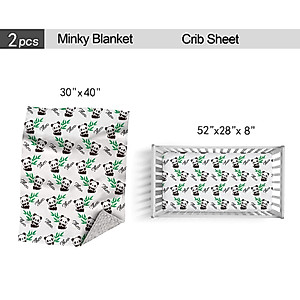 Personalized Crib Bedding Set for Baby Boys, Custom Baby Girl Crib Bedding Set with Name, Cute Panda Nursery Bedding, 2 Piece Baby Crib Bedding Sets, Name Crib Comforter, Crib Fitted Sheets for Baby