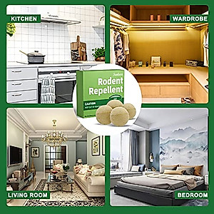 Whemoalus Rodent Repellent Balls SEALUXE, Pack of 4 Mouse Repellent,Rat Repellent,Rats Deterrent Indoor,Mint Mice Repellent, Peppermint Oil to Repel Mice and Rats