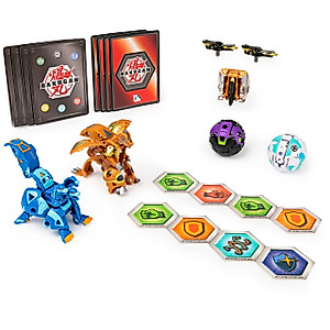 Bakugan Baku-Gear 4-Pack, Dragonoid Ultra with Baku-Gear and Howlkor Ultra, Collectible Action Figures, Kids Toys for Boys