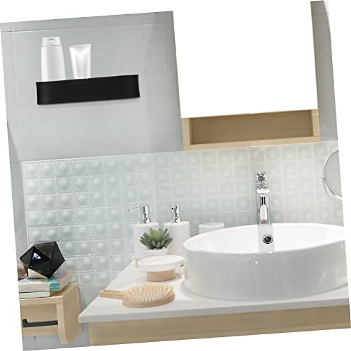 GARVALON 1pc Wall Shelf Wall Mounted Shelves Storage Wall Shelves Shelf for Corner Punch-Free Rack Storage Rack Bathroom Rack Sundries Holder Wall-Mounted Bathroom Rack Bathroom Shelf Ledge