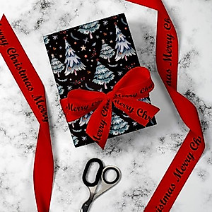 GIOLNIAY Black Christmas Wrapping Paper for Men Women Kids