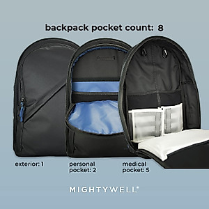 Mighty Well Fluid Motion Backpack: Best backpack for TPN, Feeding Tubes, and Storing Medical Supplies (Platinum)