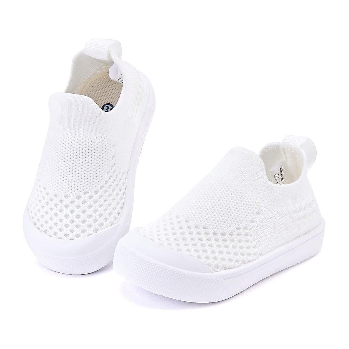 Baby Walking Shoes First Boy Girl Walker Infant Sock Tennis Mesh Sneakers Breathable 6 9 12 18 24 Months White Size 12-18 Months Infant