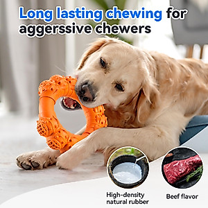 Indestructible Dog Chew Ring Toys for Aggressive Chewers, Super Chewer Dog Toys for Medium Large Dogs, Puppy Teething Rings for Relax,Interactive Dog Ring Toys for Boredom,Heavy Duty Dog Teething Toys