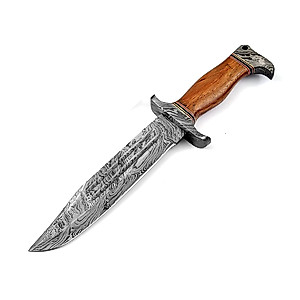 Black Smith Custom Knives Handmade Damascus steel bowie knife with sheath Fixed blade hunting bowie knife for Survival Camping and Bushcraft 13inch Knife (BSCK-HK-1100)