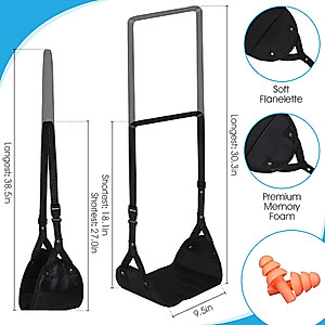 Shappy Airplane Footrest 2 Pcs Foot Hammock Memory Foam Airplane Foot Rest Adjustable Foot Sling with 2 Pairs Soft Sleeping Earplugs