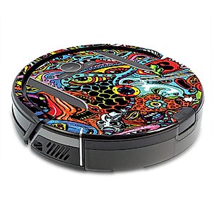 MightySkins Skin Compatible with Shark Ion Robot R85 Vacuum Minimum Coverage - Acid Trippy | Protective, Durable, and Unique Vinyl wrap cover | Easy to Apply, Remove | Made in The USA
