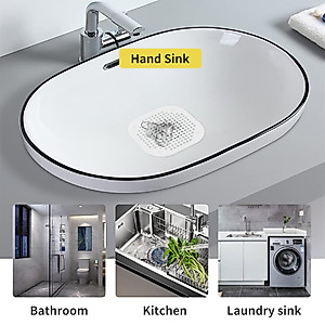 LIEVUIKEN Drain Hair Catcher, Square Drain Cover for Shower, Easy to Install and Clean, Silicone Hair Stopper with 4 Suction Cups Suit for Bathroom, Bathtub, Kitchen 2 Pack