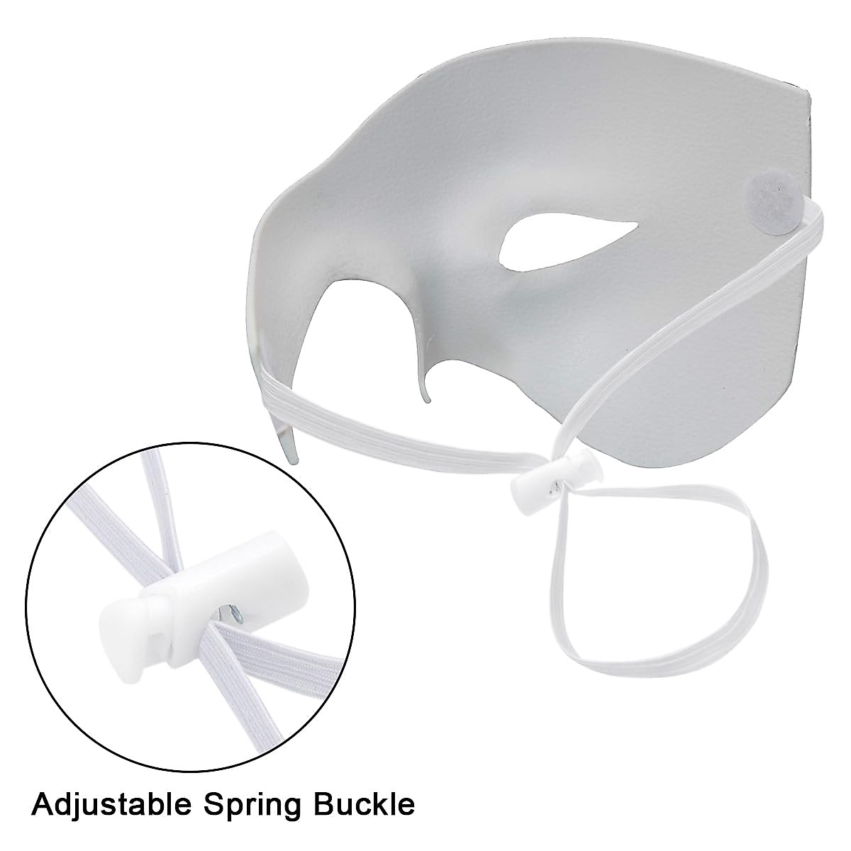 Half Face Men's Phantom Of The Opera Vintage Design Venetian Carnival Masquerade Mask (White)