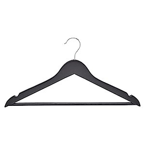 Amazon Basics Wood Suit Clothes Hangers - Black, 20-Pack