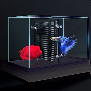 FASANIY Aquarium Tank Dividers Acrylic Clear Board Décor with Suction Cups Accessories 20 30 40 50 Gallon (010-7.87 * 11.81 * 0.79 in)