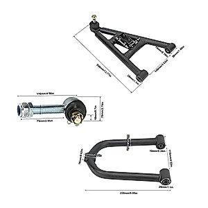 Acouto Front Suspension Shock Swing Arm Kit for GY6 110cc 150cc 200cc ATV 4 Wheels Quad Bike Go Kart 350mm/13.77in Steel Alloy Front Suspension Swing Arm Assembly Accessories Replacement
