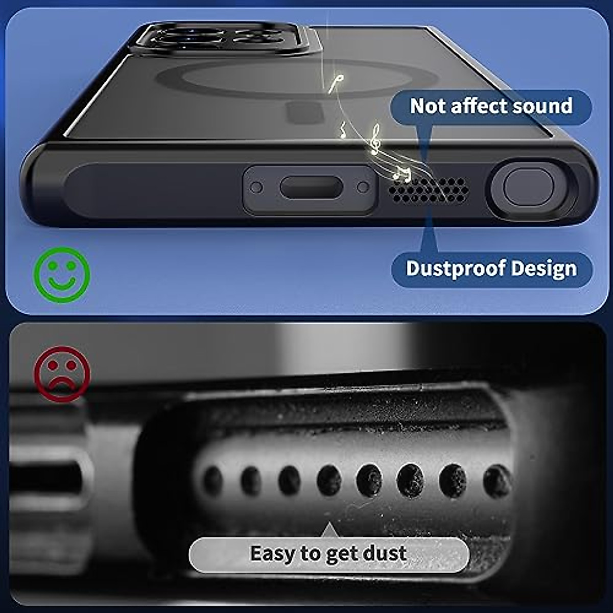 CACOE Magnetic Case for Samsung Galaxy S23 Ultra 5G 6.8 inch-Compatible with MagSafe & Magnetic Car Phone Mount,Anti-Fingerprint TPU Thin Phone Cases Cover Protective Shockproof (Black)