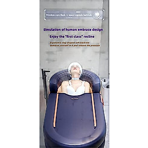 Inflatable adult bathtub with wireless electric air pump,Suitable for hot water bath & ice bath(grapefruit tangerine)