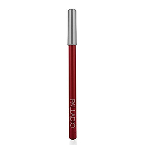 Palladio Lip Liner Pencil, Wooden, Firm yet Smooth, Contour and Line with Ease, Perfectly Outlined Lips, Comfortable, Hydrating, Moisturizing, Rich Pigmented Color, Long Lasting, Rockin Red