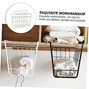 STOBAZA Cabinet Hanging Storage Hanging Baskets Sliding Shelf 1pc Storage Hanging Basket Office Wrought Iron Sink White Wire Rack Cabinet Organizer Storage Sundries Organizer