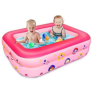 Kiddie Pool Toys for 1 2 3 Year Old Girl Gifts, Inflatable Swimming Pools for Kids Toys Age 1-3 Years, Summer Water Kiddy Baby Pools Ball Pit for Toddlers 1-4 as Bathtub for Backyard Outdoor Indoor