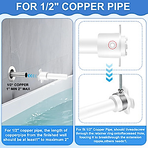Four in One Tub Spout Adapter, Bathtub Faucet Spout Adapter kit, for Universal 1/2'' Copper Pipe, 1/2'' IPS and 3/4'' IPS, Includes Tub Spout Diverter Repair Kit with Assembly Tool