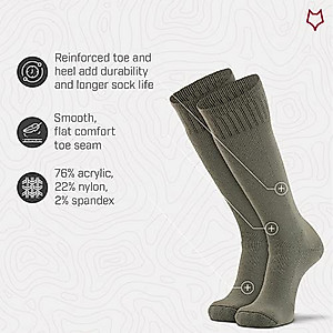 Fox River Wick Dry Socks for Men Extra Cushioned Mid Calf Boot Socks for Stuffy Free, Super Comfy and Fresh Feet - Foliage Green - X Large (6078)
