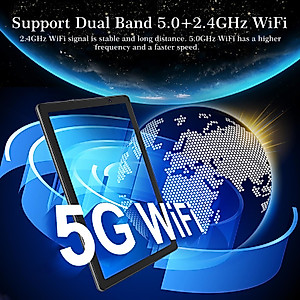 SEBBE Android 11 Tablet, 2023 2 in 1 Tablets, 10.36 Inch HD Display, 2.0 GHz, Octa-Core, 4GB RAM+64GB ROM(Up to 256G), 8000 mAh Battery, 5G+2.4G WiFi Tableta with Keyboard - Gray