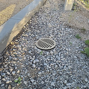 Premium USA Made 4" Inch Grey Outdoor Round Flat Drain Grate Cover - Fits All 4" Inch Sewer & Drain Pipe/Fittings, Also Fits Triple Wall Pipe & Corrugated Landscape Pipe 4" (Grey)