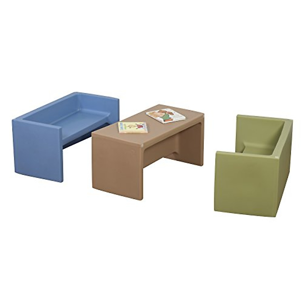 Children's Factory Adapta-Benches, Set-3, Woodland, CF910-073, Flexible Seating for Classroom, Preschool or Daycare, Indoor or Outdoor Toddler Chairs