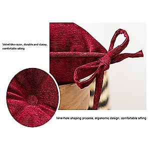 SUCADA Modern Velvet Chair Pads,Square Lumbar Back Support Seat Cushion Cozy Soft Seat Pad with Ties,Corduroy for Kitchen Garden Living Room Dining Office-Dark Gray a 43x43cm+43x30cm
